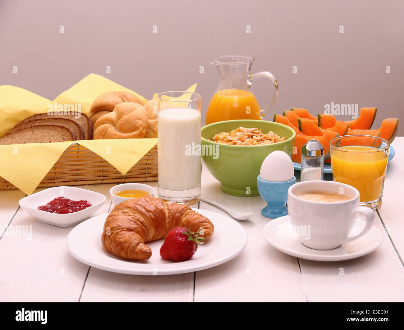 Kitchen breakfast coffee croissant hi-res stock photography and images ...