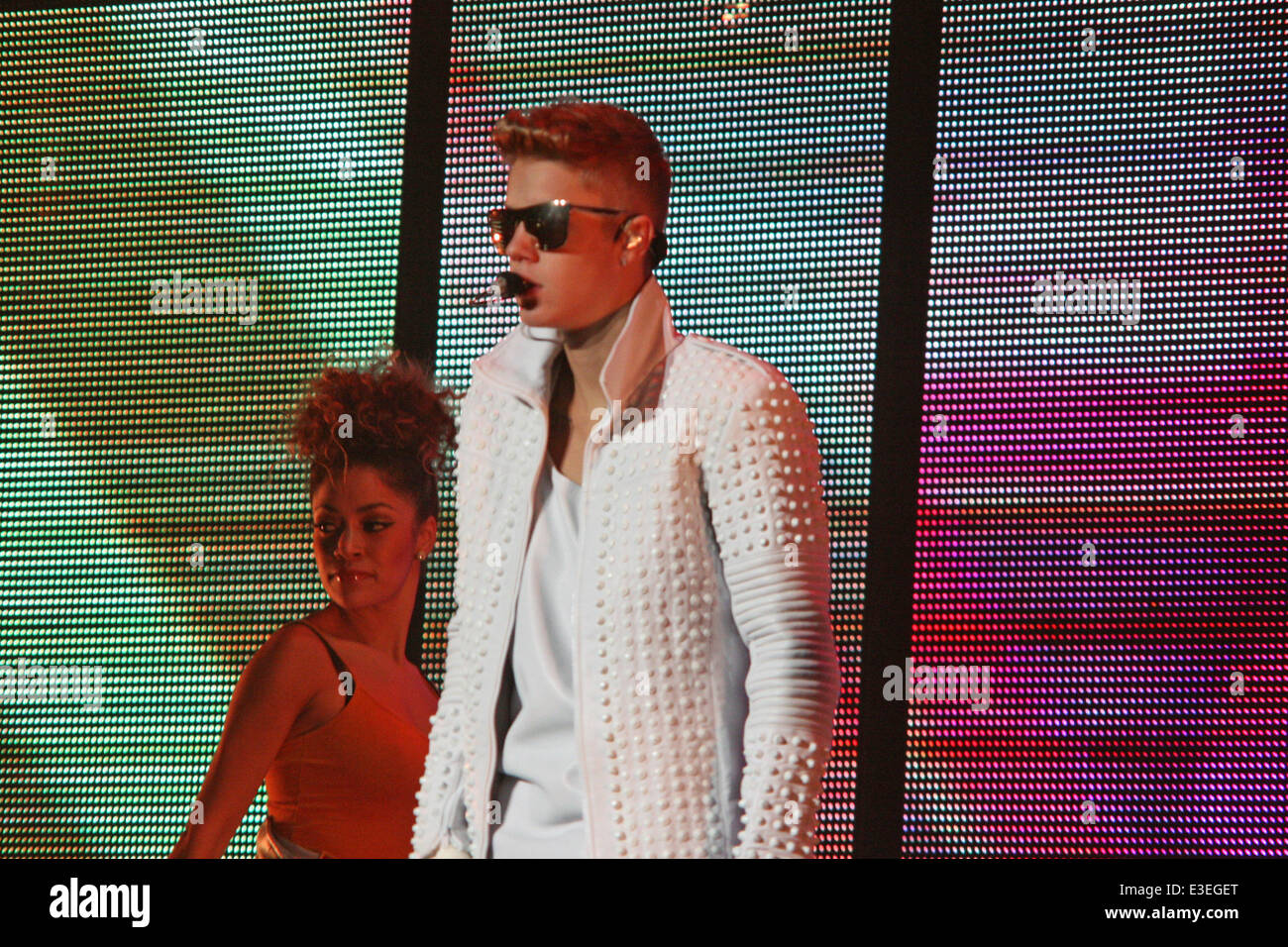 Justin Bieber performs live in concert as part of his 'Believe Tour' at ...