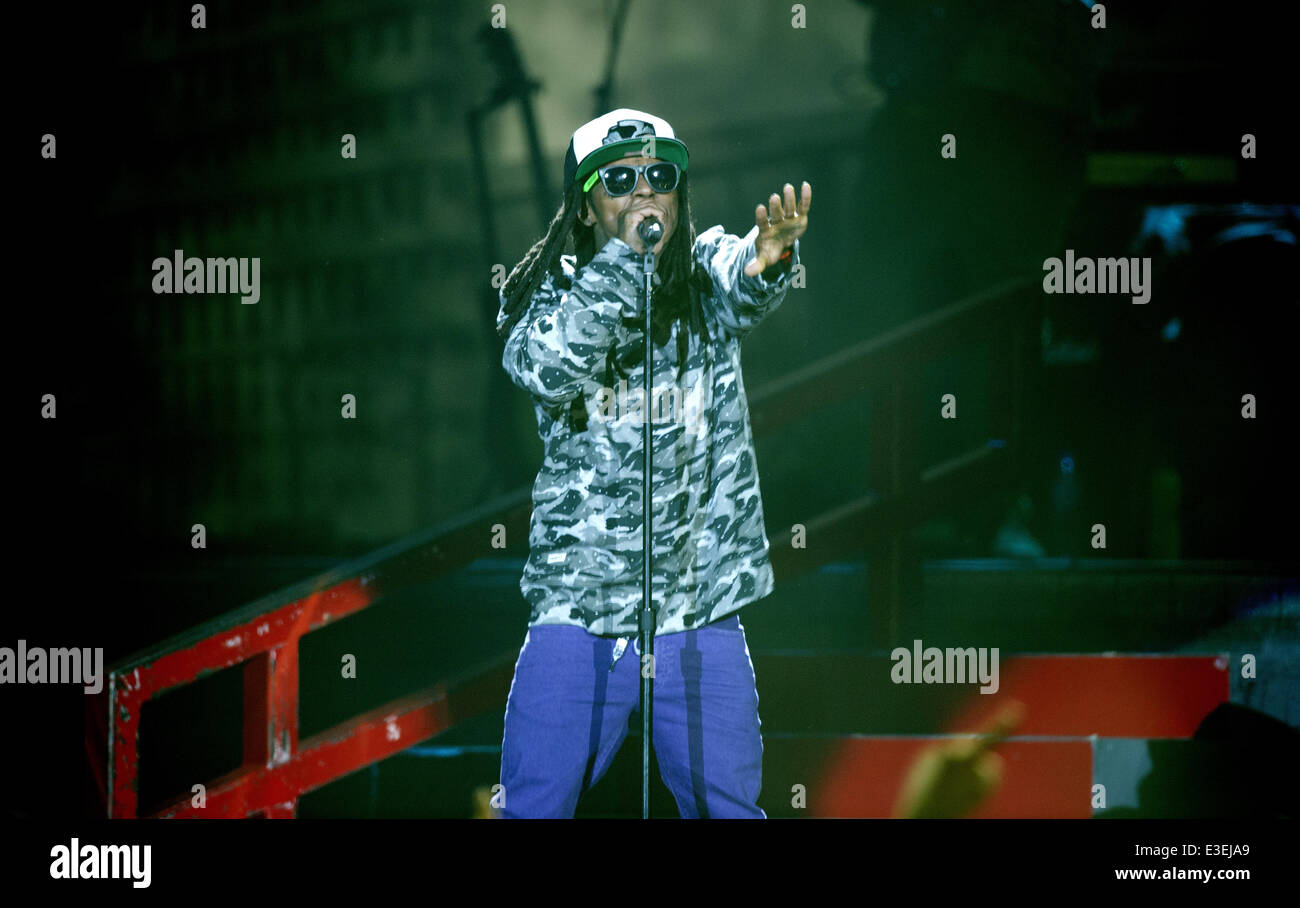 American rapper Lil' Wayne performing in concert at the Ziggo Dome ...