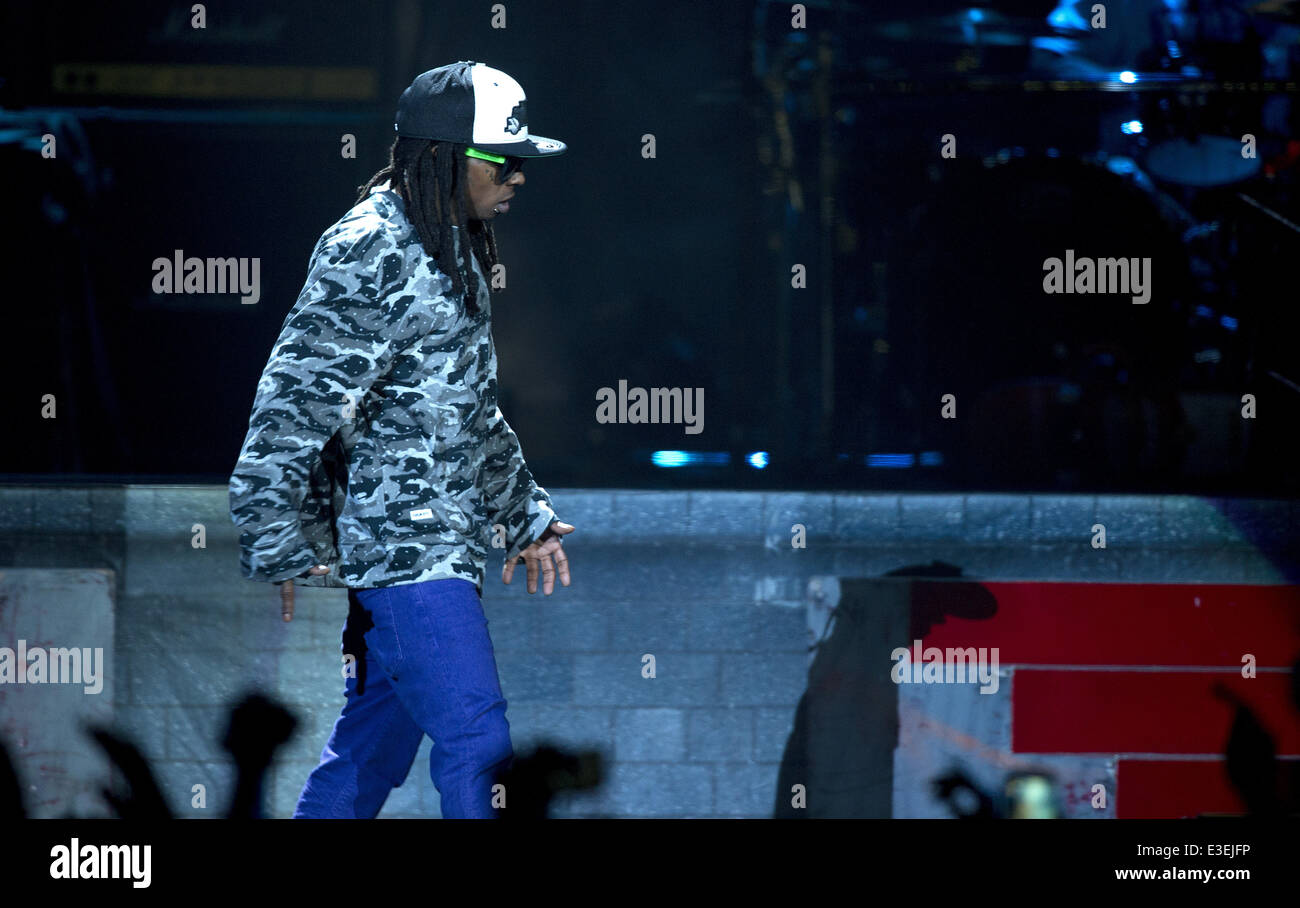 American rapper Lil' Wayne performing in concert at the Ziggo Dome ...