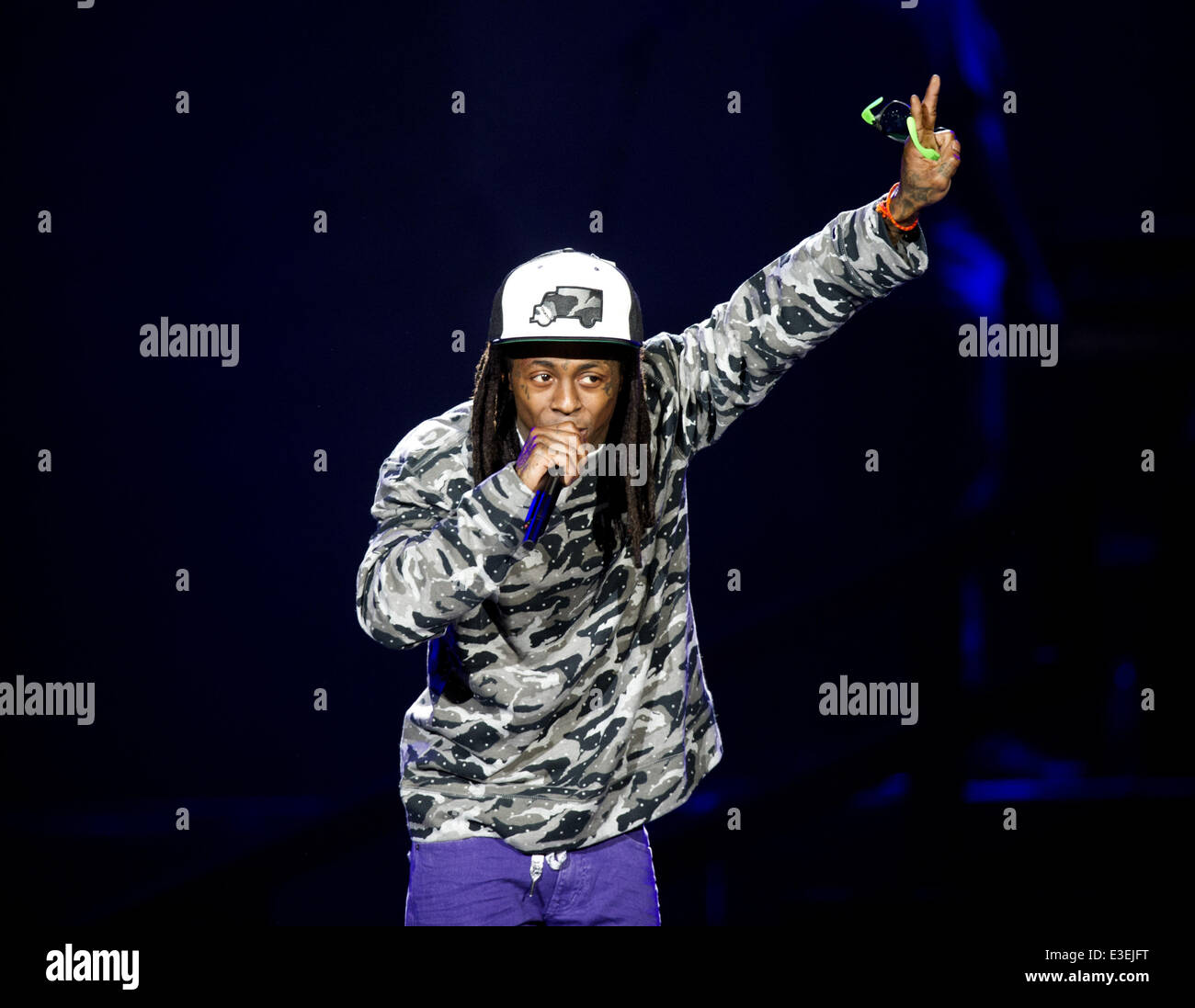 American rapper Lil' Wayne performing in concert at the Ziggo Dome ...