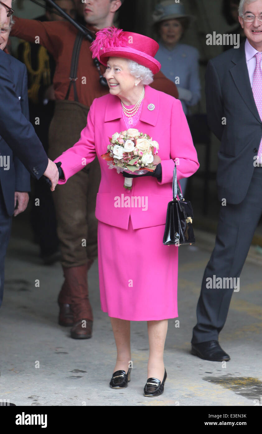 The Queen outside the National Theatre Featuring: Queen Elizabeth II ...