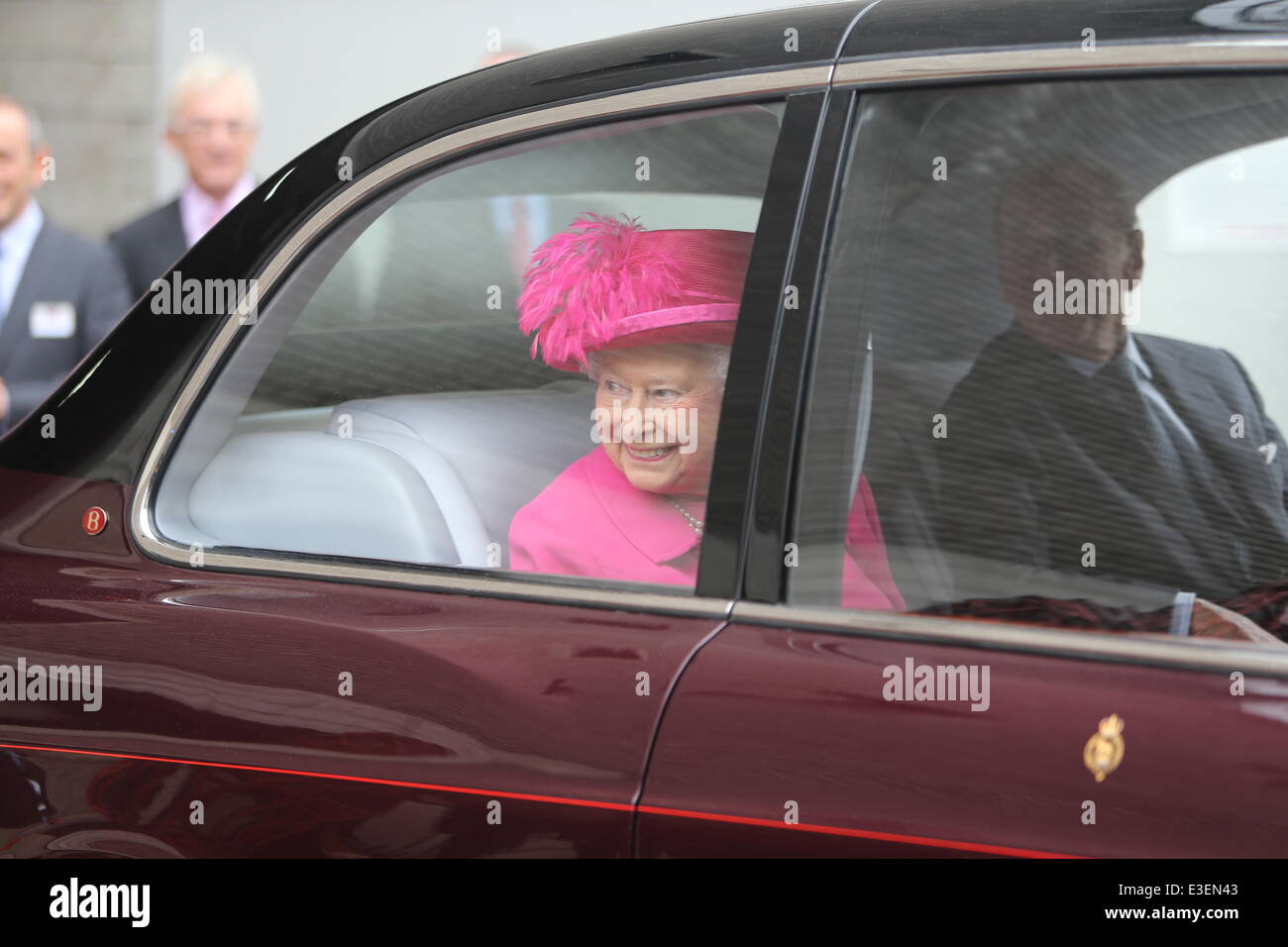The Queen outside the National Theatre Featuring: Queen Elizabeth II ...