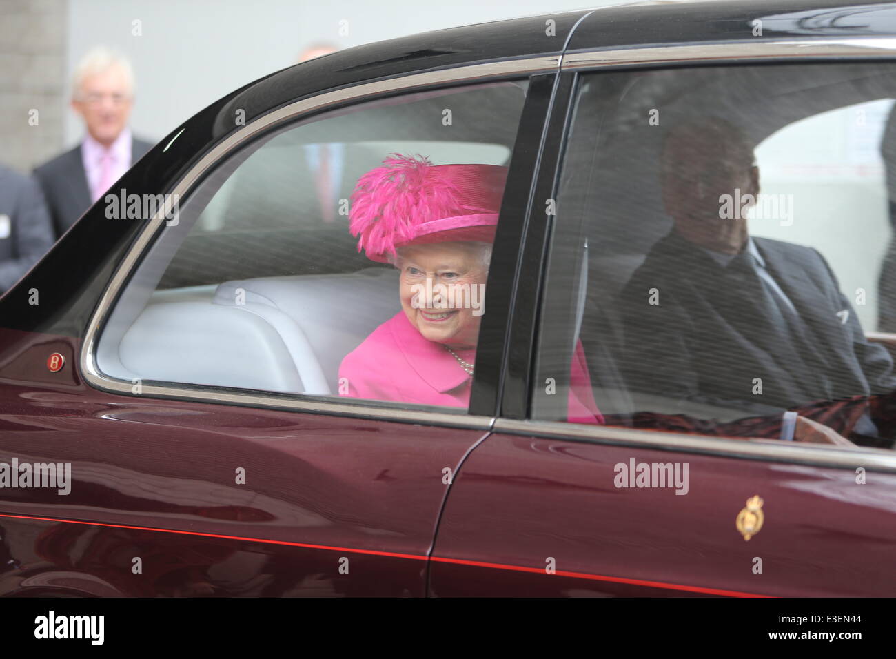 The Queen outside the National Theatre Featuring: Queen Elizabeth II ...