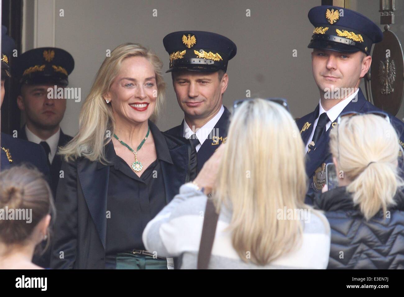Sharon Stone visits the Polish parliament in Warsaw. Stone will be ...