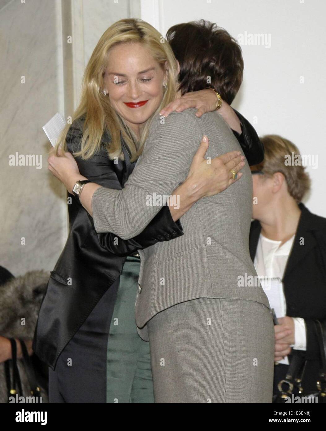 Sharon Stone visits the Polish parliament in Warsaw. Stone will be ...