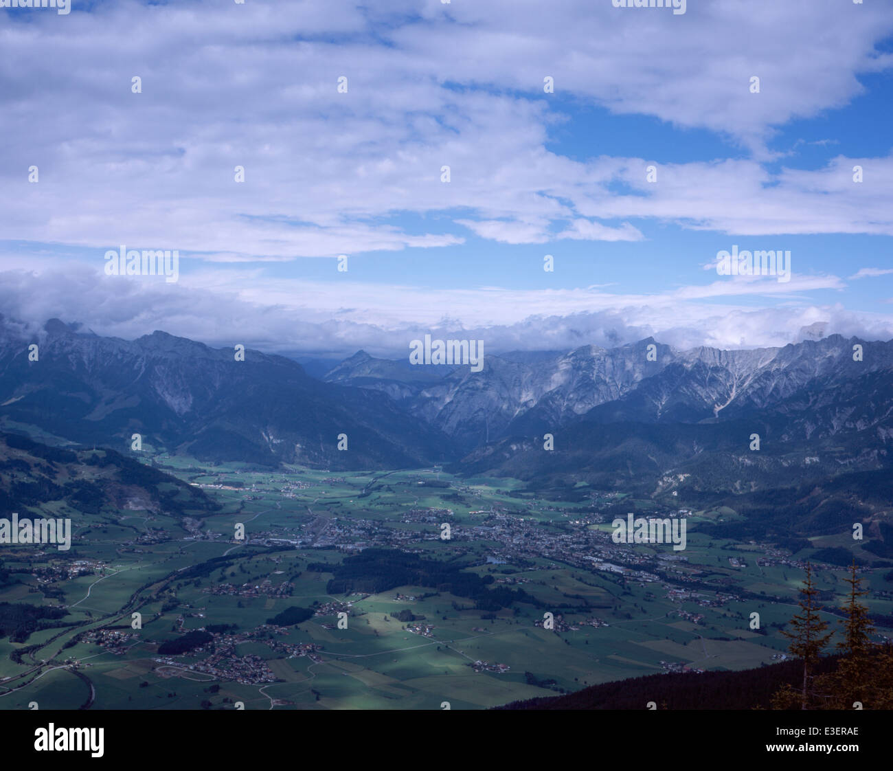 Cloud building above the summits of The Steineres Meer Alps above ...