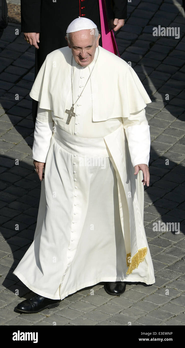 Pope Francis holds mass in St. Peter's Square in Vatican City Featuring ...