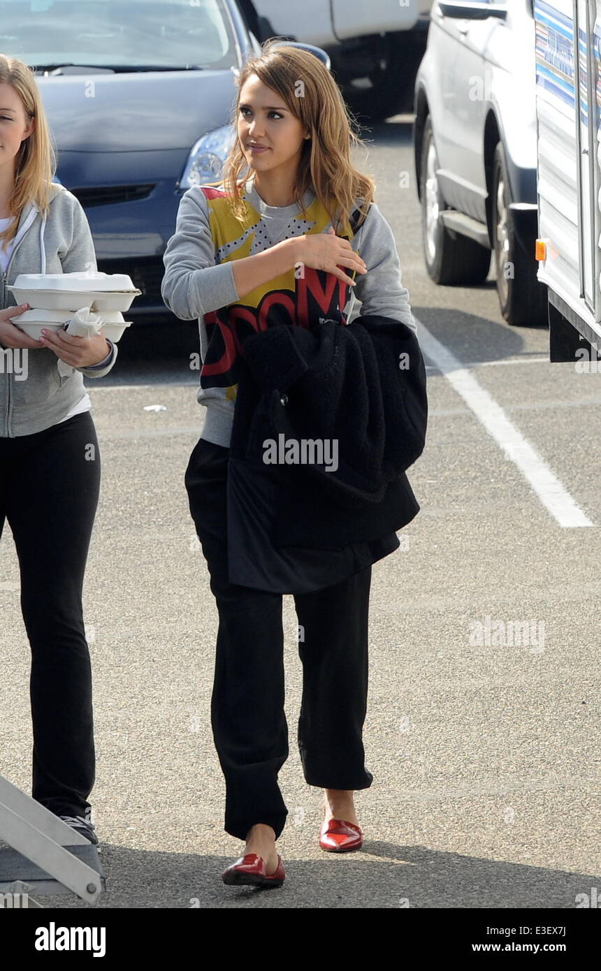 Jessica Alba shooting scenes in Malibu California for the up coming ...