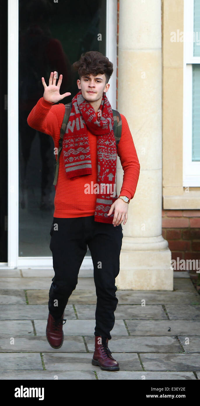 The members of boyband Kingsland Road leave the X Factor house ...