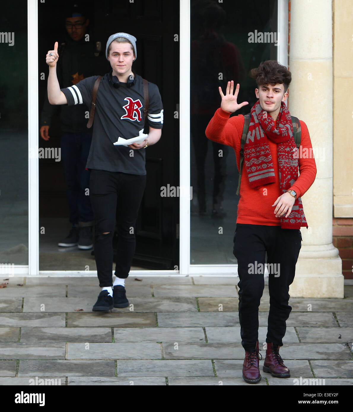 The members of boyband Kingsland Road leave the X Factor house ...