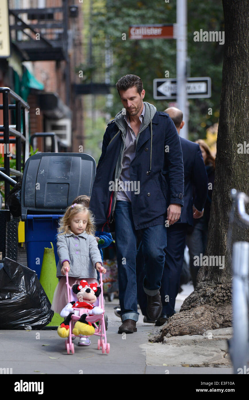 Jason Hoppy on the school run to pick up daughter Bryne with her own ...