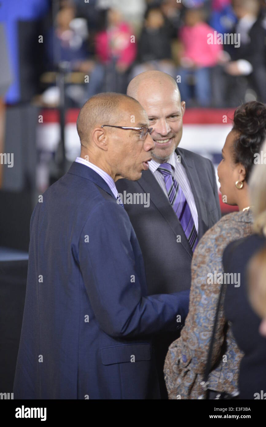 President Barack Obama visits P-Tech High School in Brooklyn New York ...