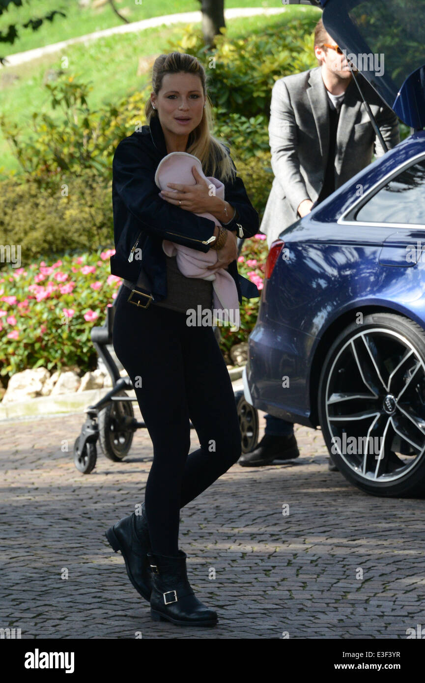 Michelle Hunziker and family in Milan Featuring: Michelle Hunziker,Sole ...