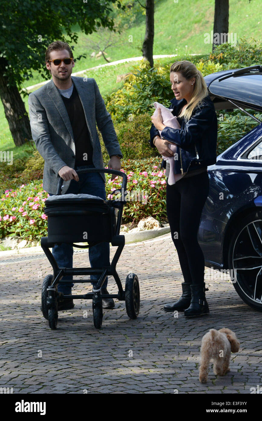 Michelle Hunziker and family in Milan Featuring: Michelle Hunziker ...