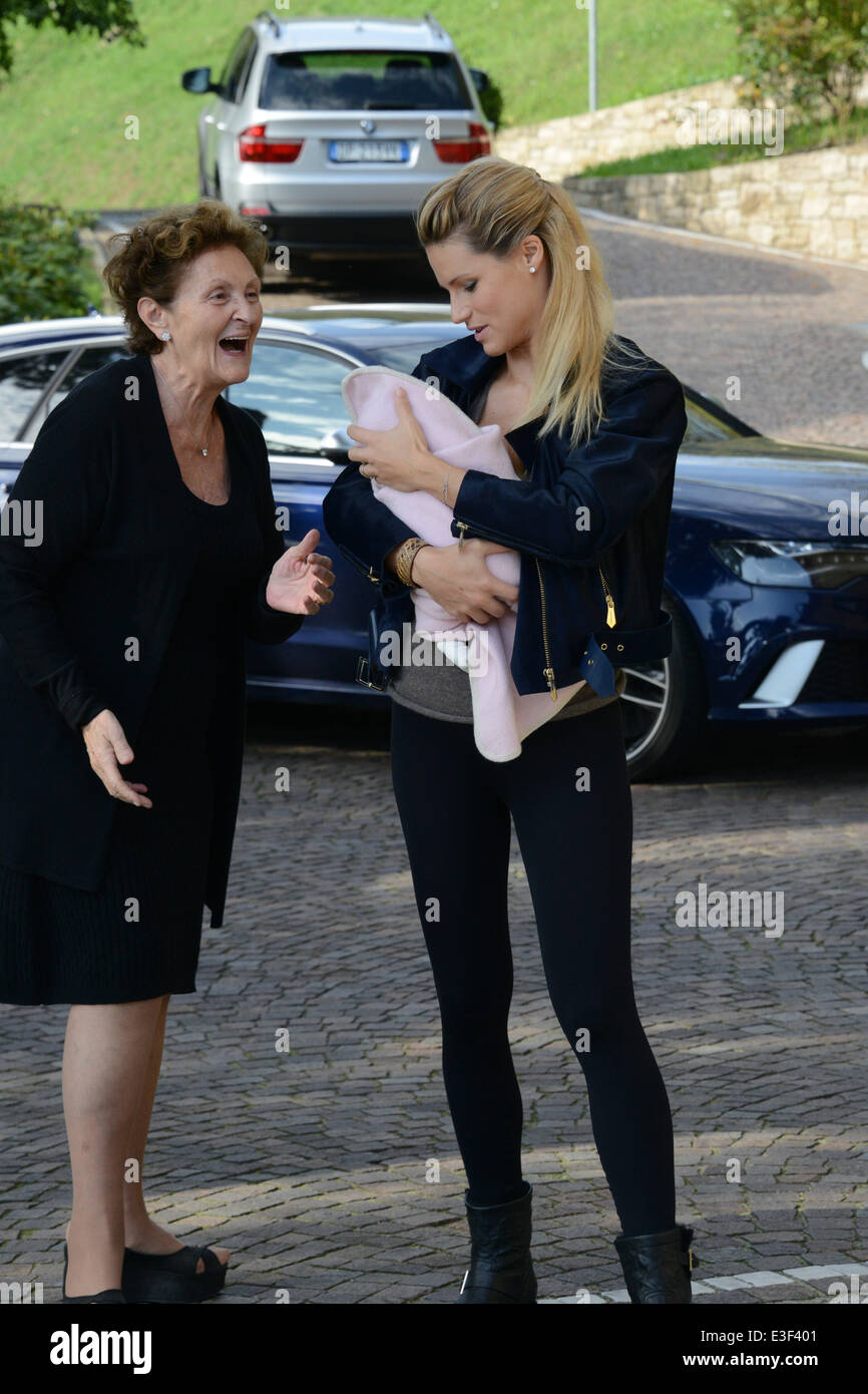 Michelle Hunziker and family in Milan Featuring: Michelle Hunziker,Sole ...