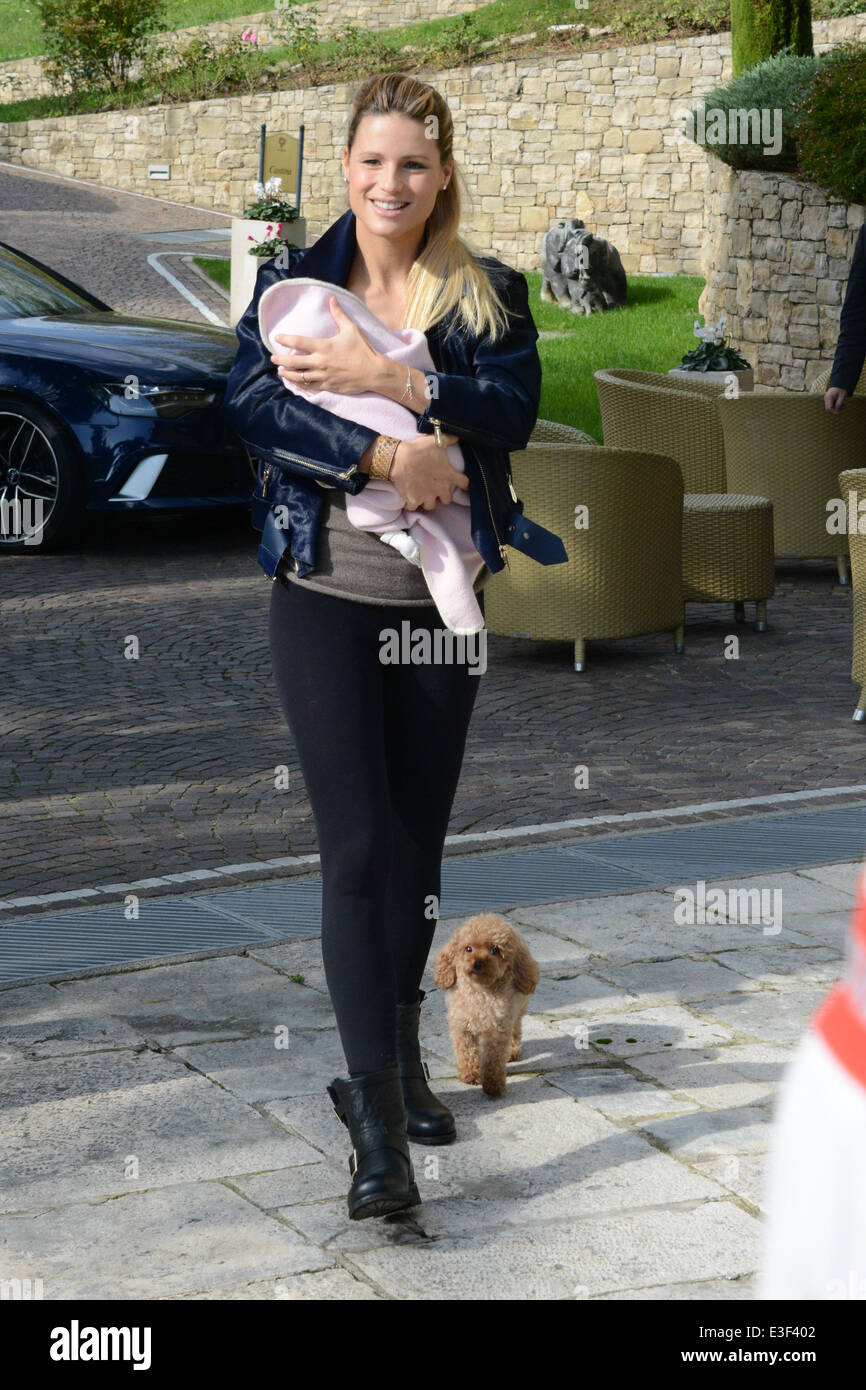 Michelle Hunziker and family in Milan Featuring: Michelle Hunziker,Sole ...