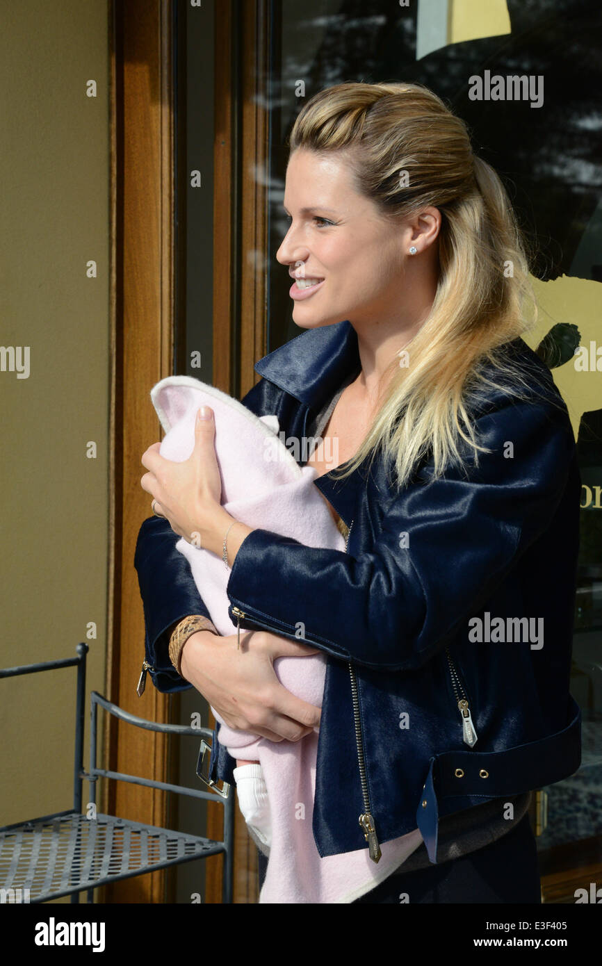 Michelle Hunziker and family in Milan Featuring: Michelle Hunziker,Sole ...