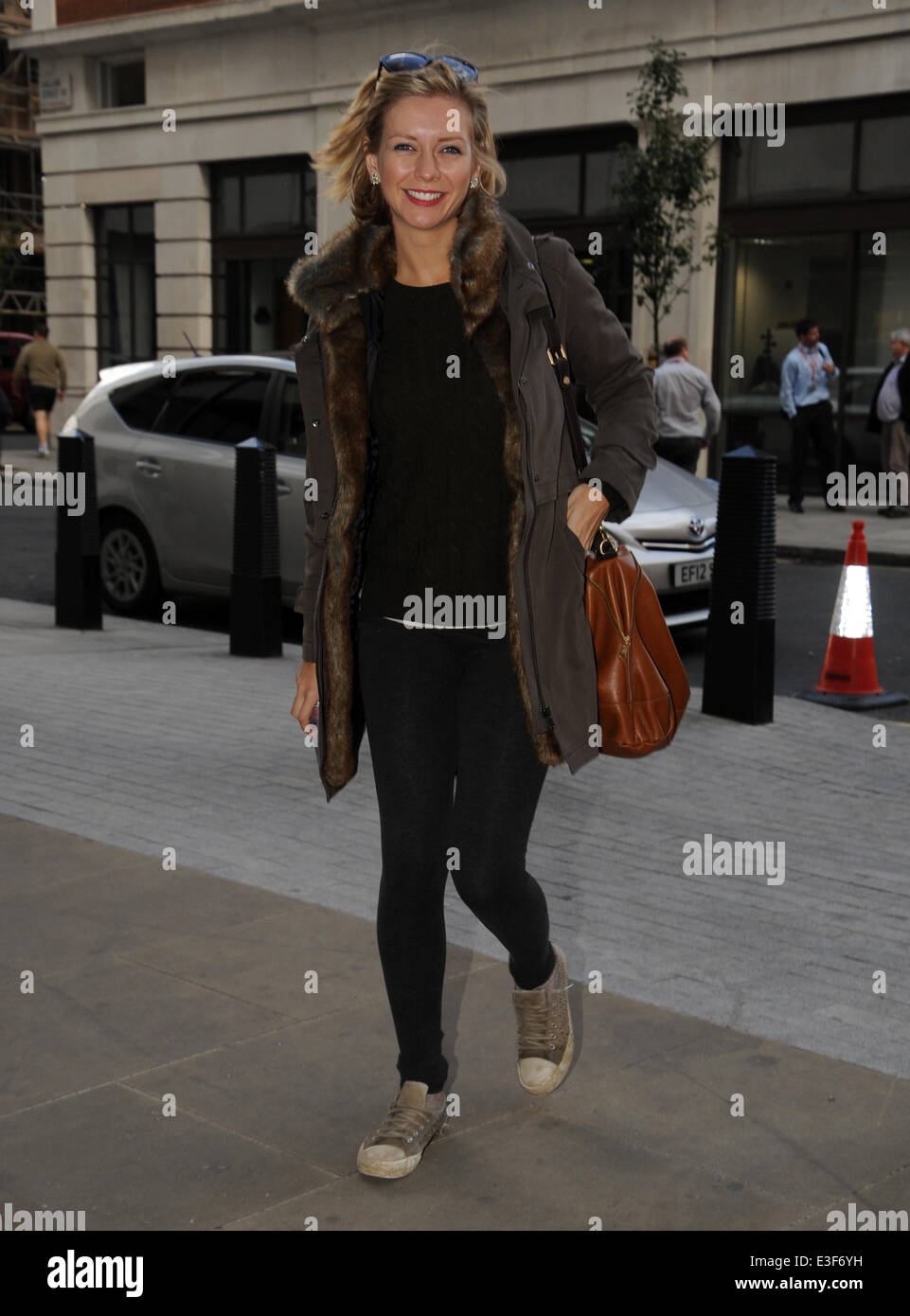 Rachel Riley arriving at the BBC Radio 1 studios Featuring: Rachel ...