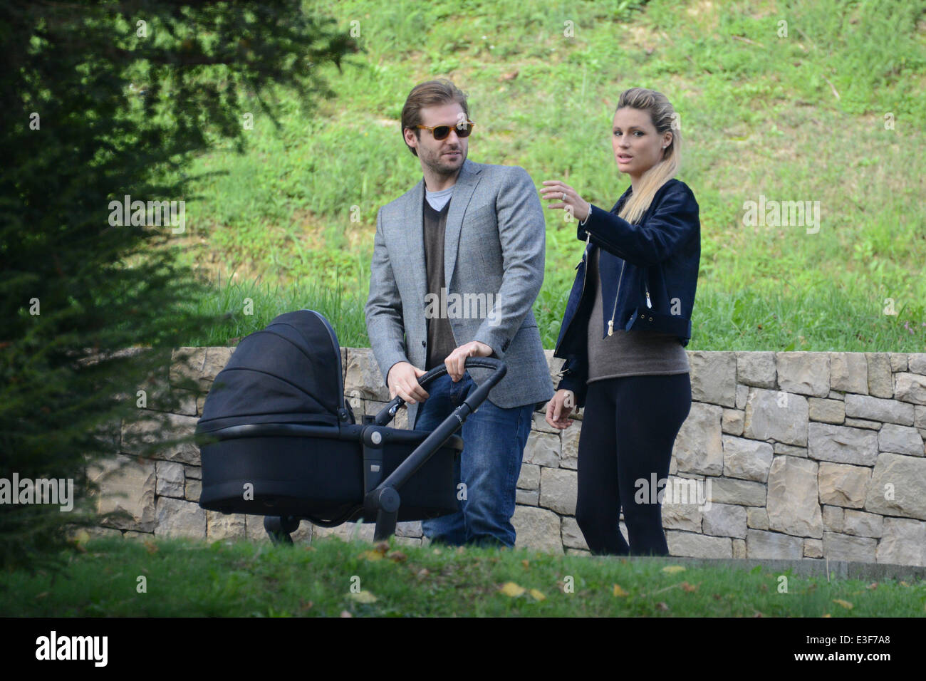 Michelle Hunziker and family in Milan Featuring: Michelle Hunziker ...