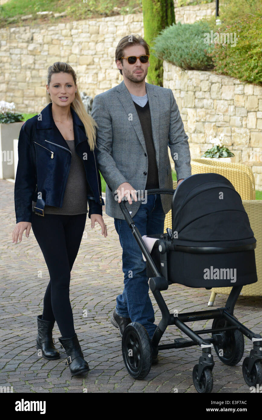 Michelle Hunziker and family in Milan Featuring: Michelle Hunziker ...