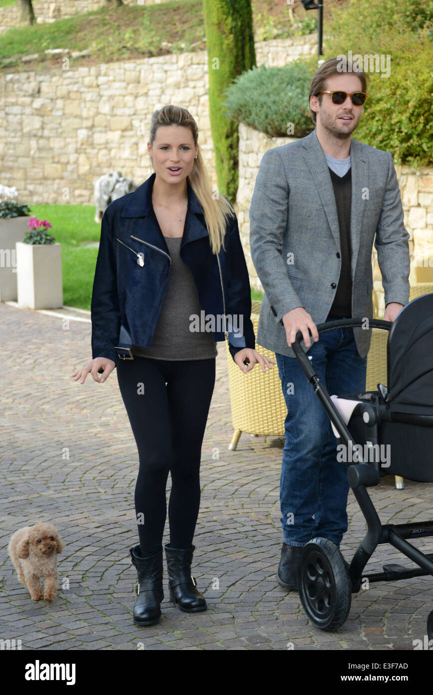 Michelle Hunziker and family in Milan Featuring: Michelle Hunziker ...