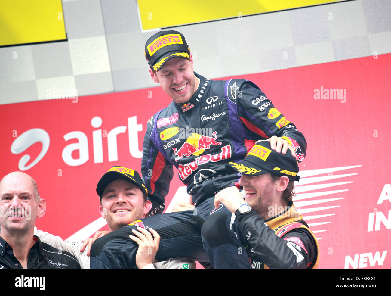 Sebastian vettel podium 2013 hi-res stock photography and images - Alamy
