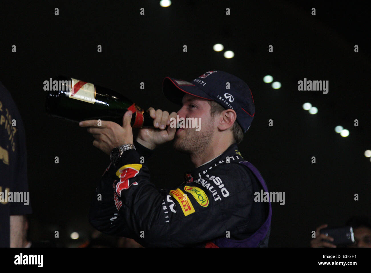 Sebastian VETTEL, Germany, Red Bull-Renault RB9, celebrates the 4th ...