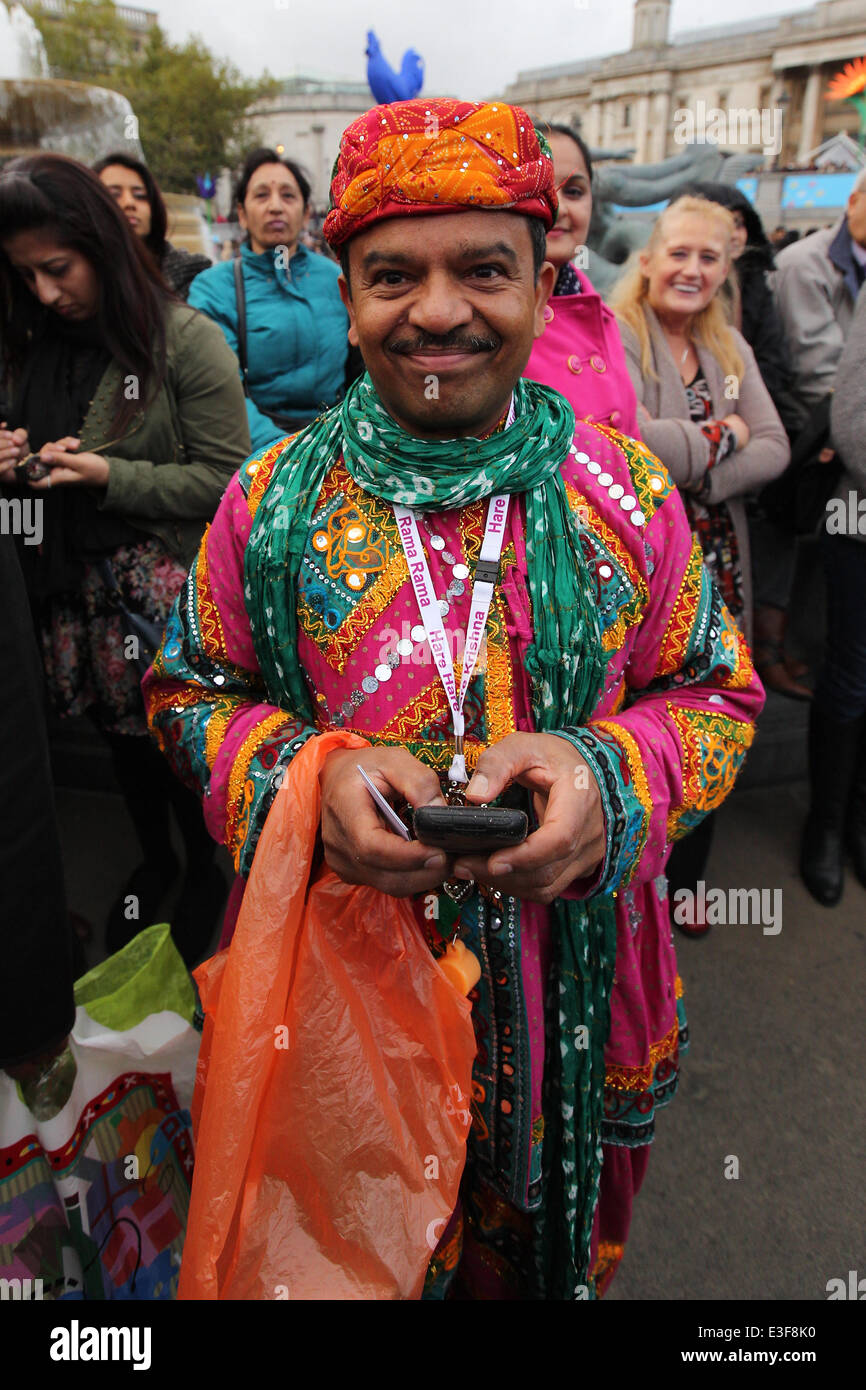 Diwali is celebrated by the London Indian community in Trafalgar Square ...