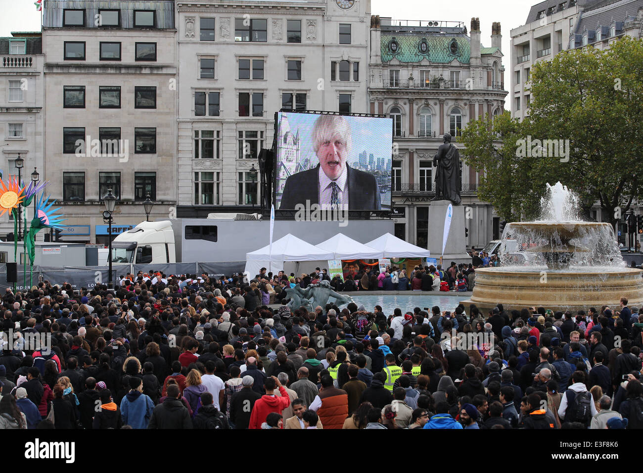 Diwali is celebrated by the London Indian community in Trafalgar Square ...