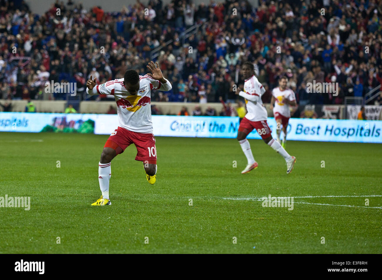 Lloyd Sam for the New York Red Bulls during a game against Chicago Fire ...