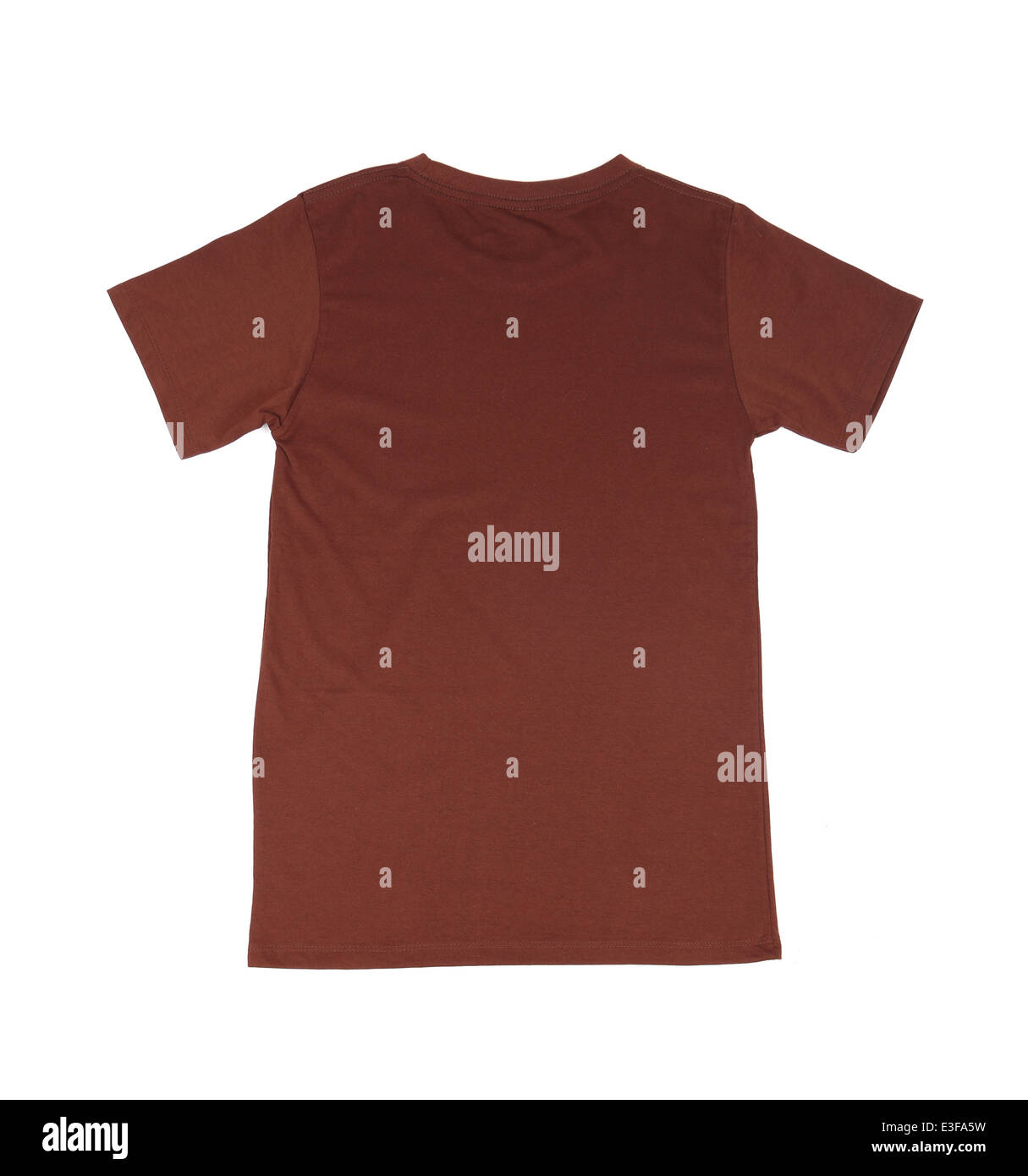 brown t-shirt template (back side) on white background Stock Photo - Alamy