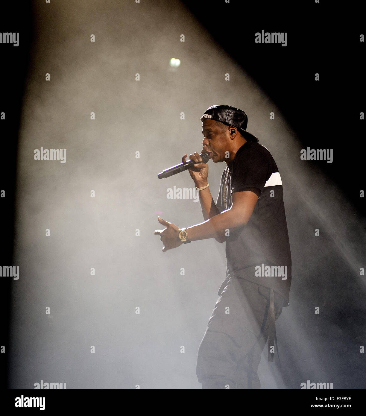 Jay-Z perfoming in concert on the Magna Carter Tour held at he Ziggo ...