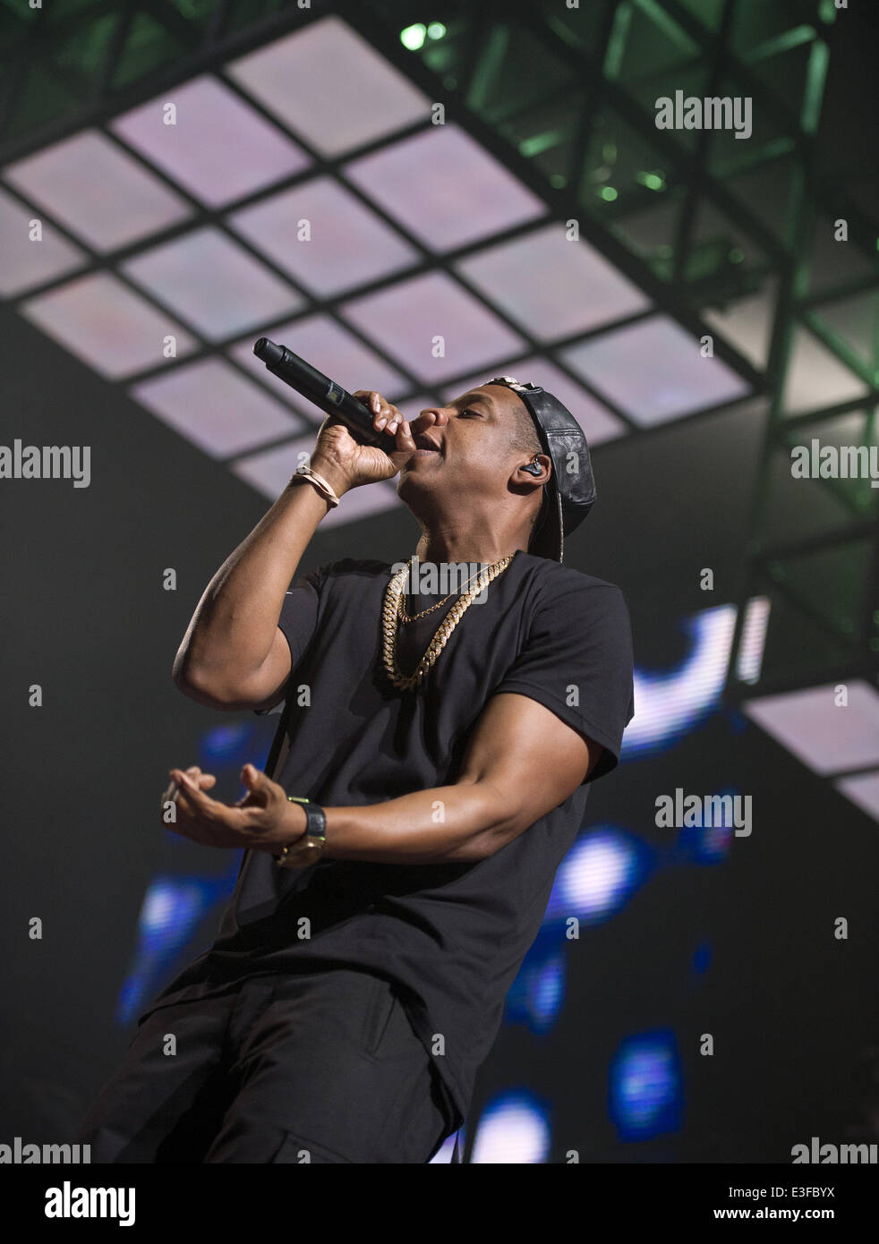 Jay-Z perfoming in concert on the Magna Carter Tour held at he Ziggo ...