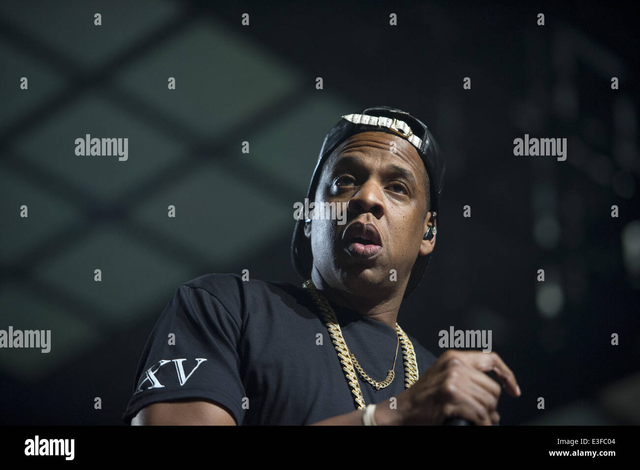 Jay-Z perfoming in concert on the Magna Carter Tour held at he Ziggo ...