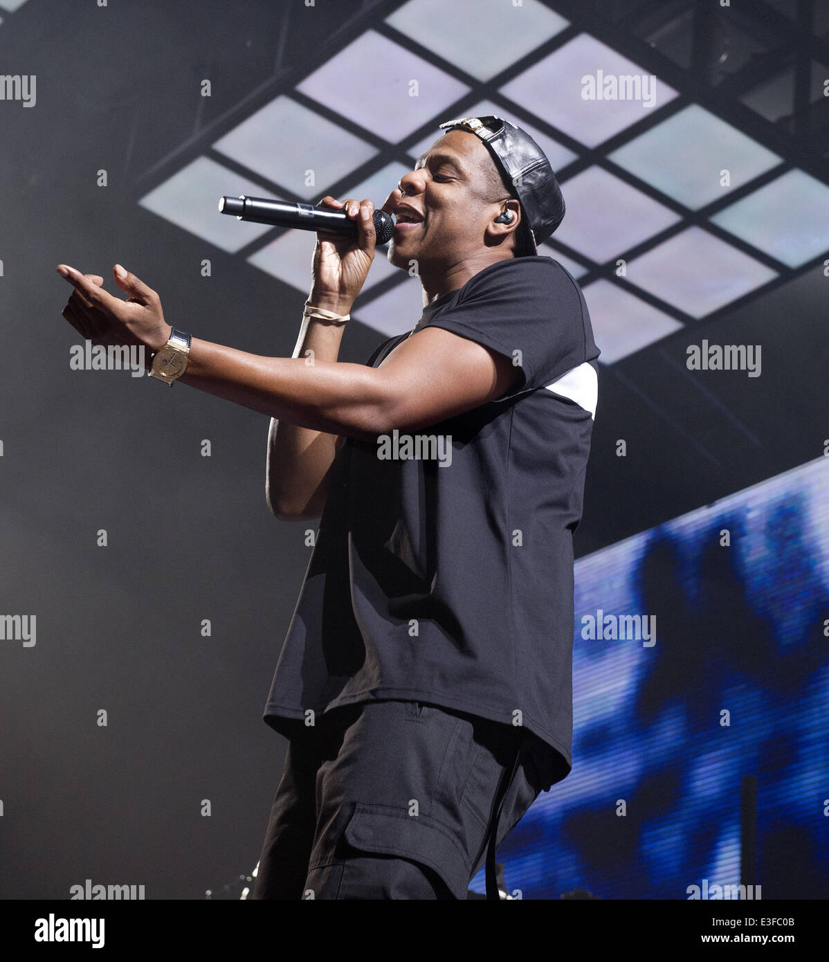 Jay-Z perfoming in concert on the Magna Carter Tour held at he Ziggo ...