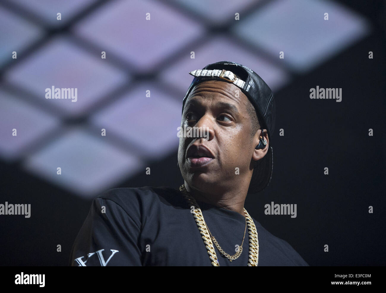 Jay-Z perfoming in concert on the Magna Carter Tour held at he Ziggo ...