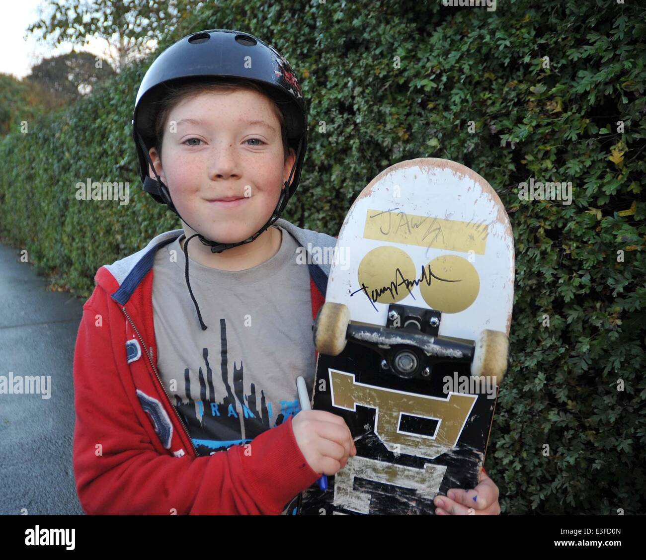 American pro skateboarder and actor Tony Hawk meeting fans at Bushy ...