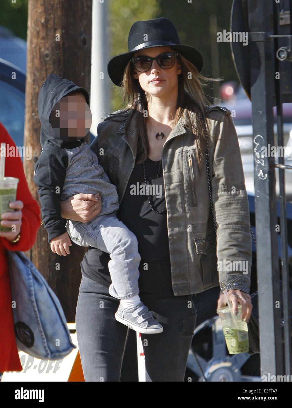 Alessandra Ambrosio takes her family to Mr. Bones Pumpkin Patch ...