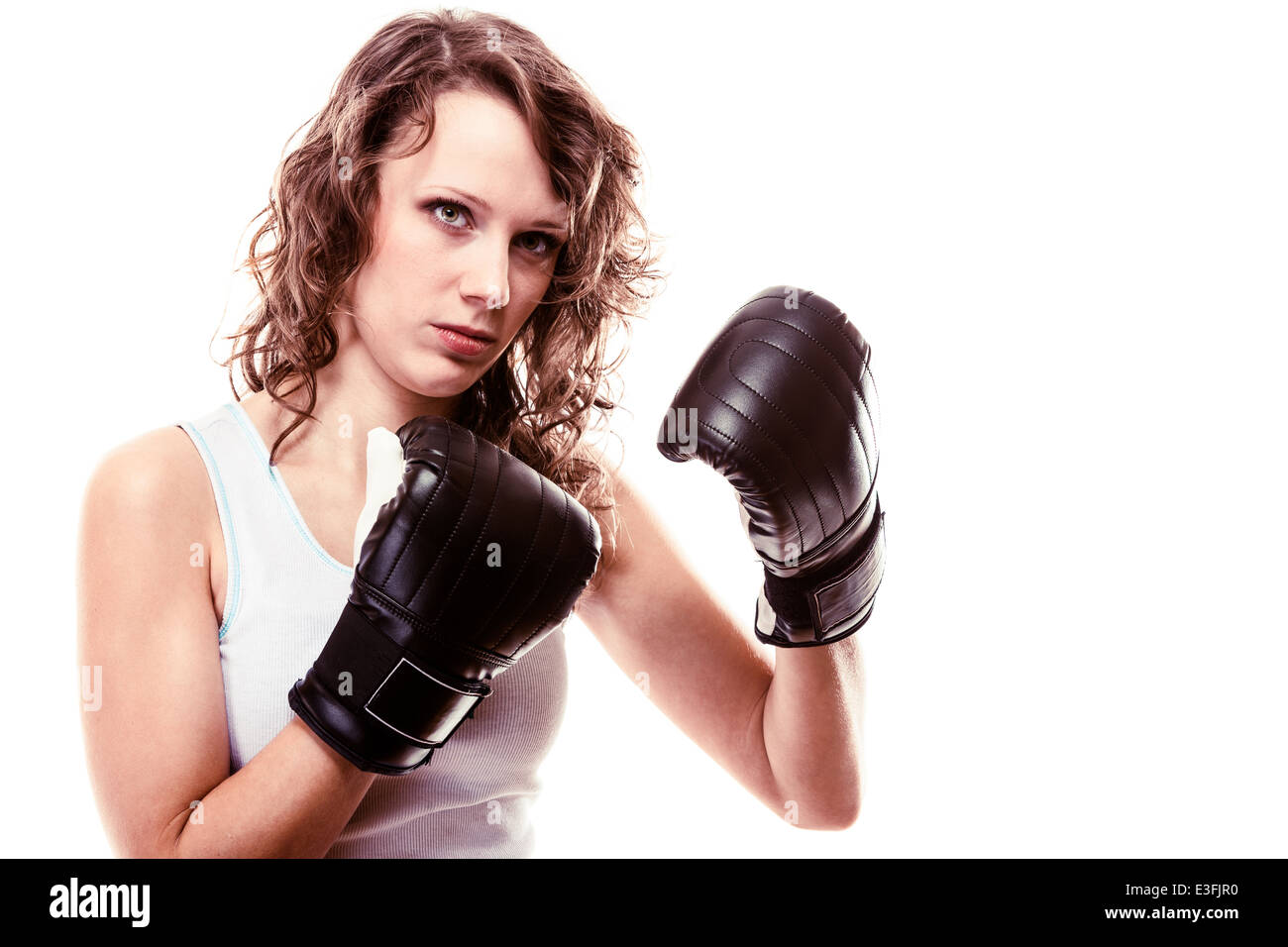 Strong girl training in Cut Out Stock Images & Pictures - Alamy