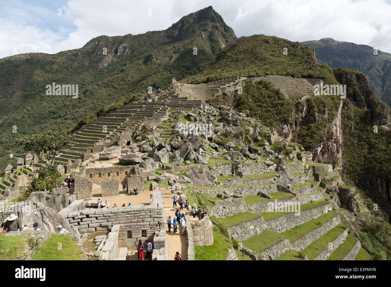View of the temples zone and agricultural terraces from the ...