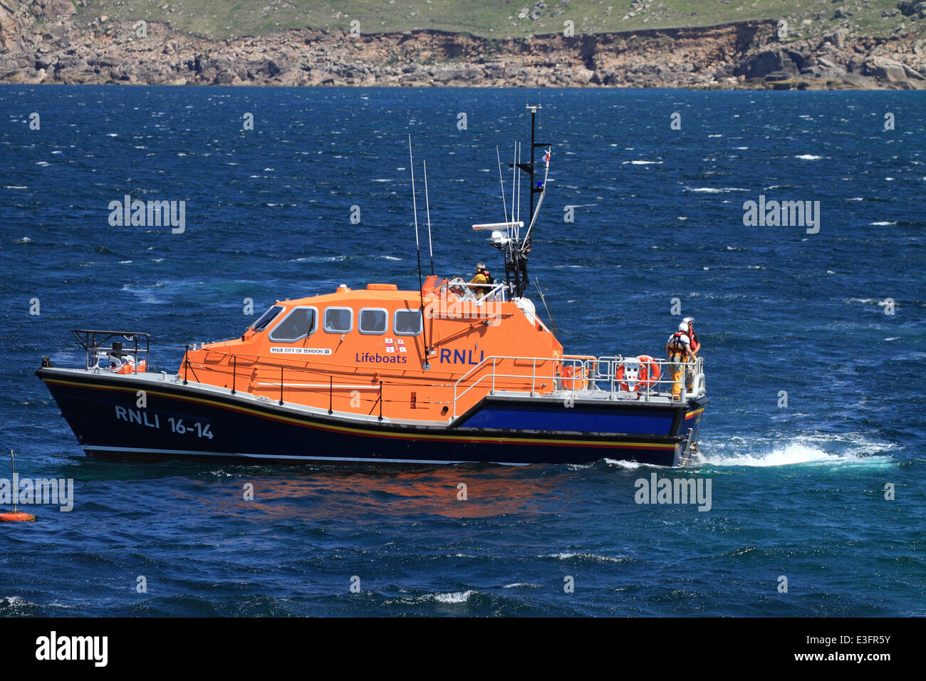 Sennen Cove lifeboat on exercise, West Cornwall, England, UK Stock ...