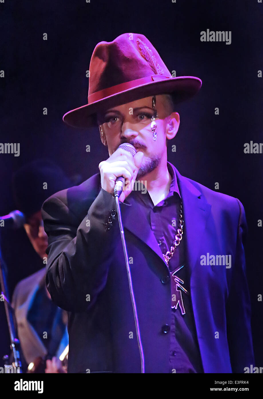 Boy George performing in concert at the Manchester Royal Northern ...