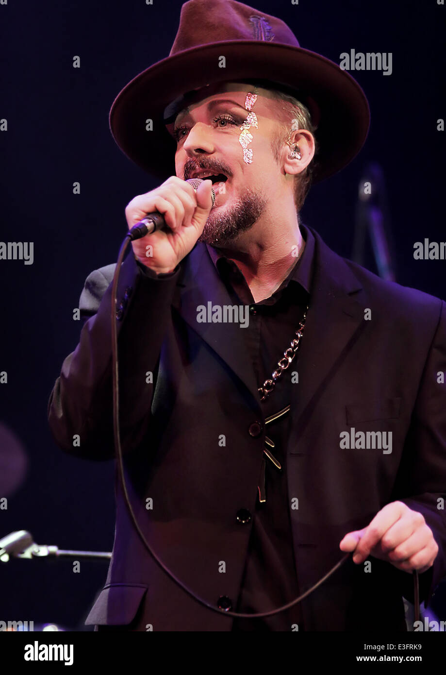 Boy George performing in concert at the Manchester Royal Northern ...