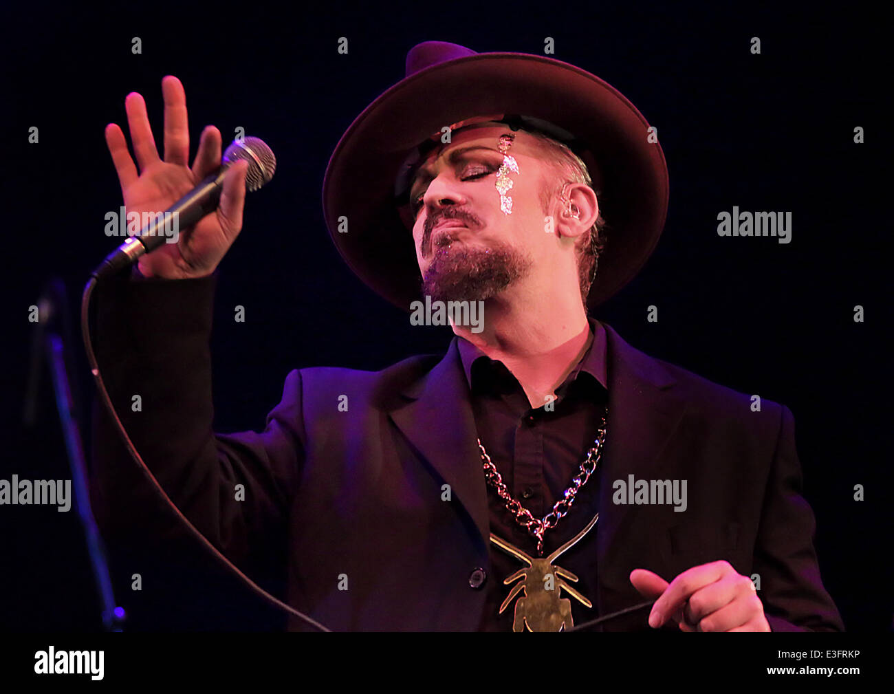 Boy George performing in concert at the Manchester Royal Northern ...