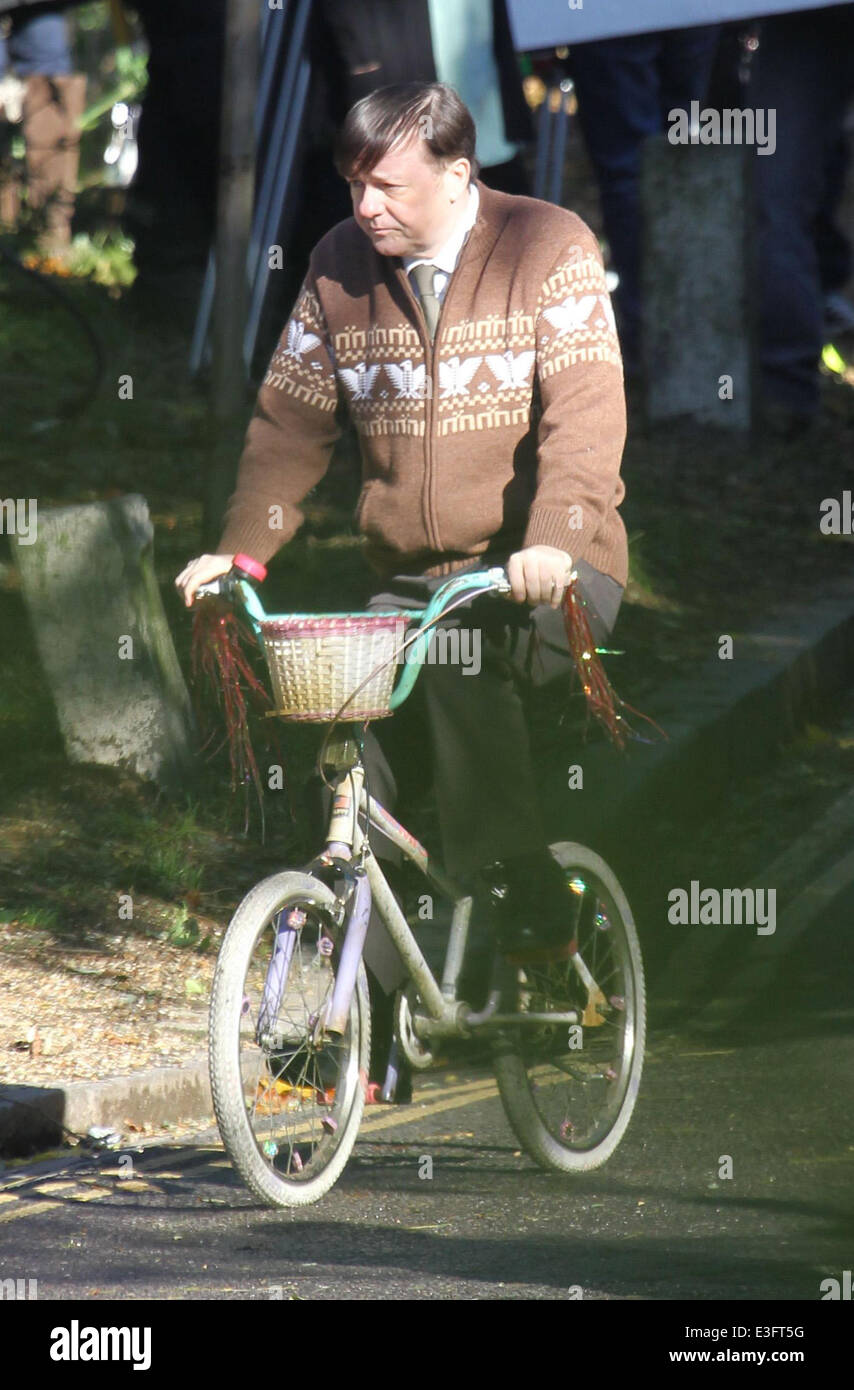 Ricky Gervais filming for the new Channel 4 TV series 'Derek' in North ...