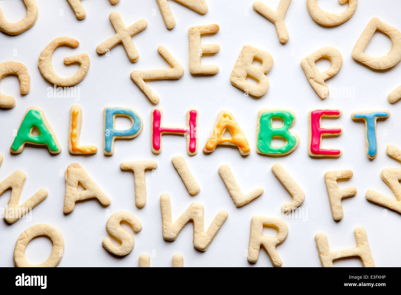 Decorated cookies ALPHABET on white Stock Photo - Alamy