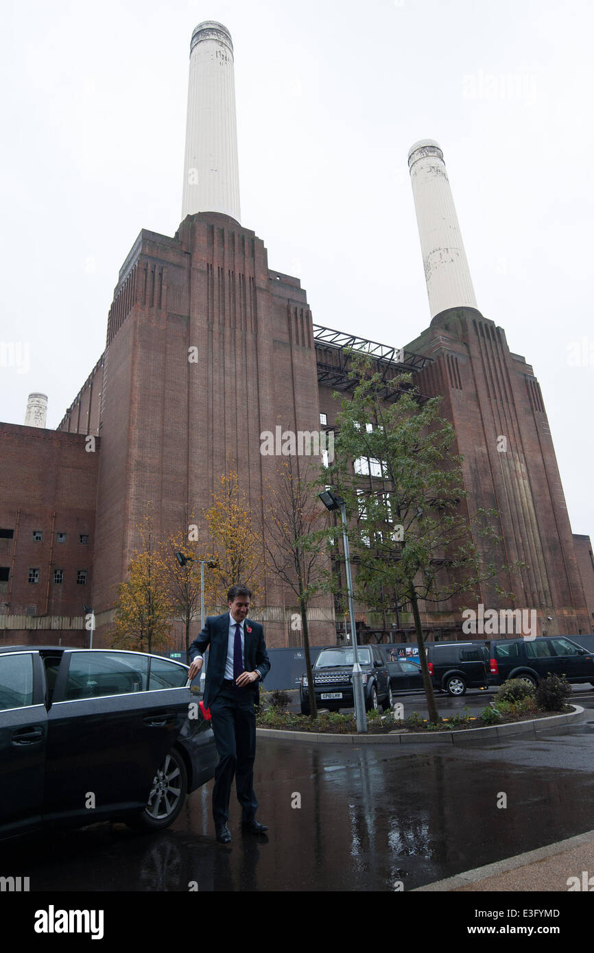 Labour Party leader delivers a speech announcing plans for Make Work ...