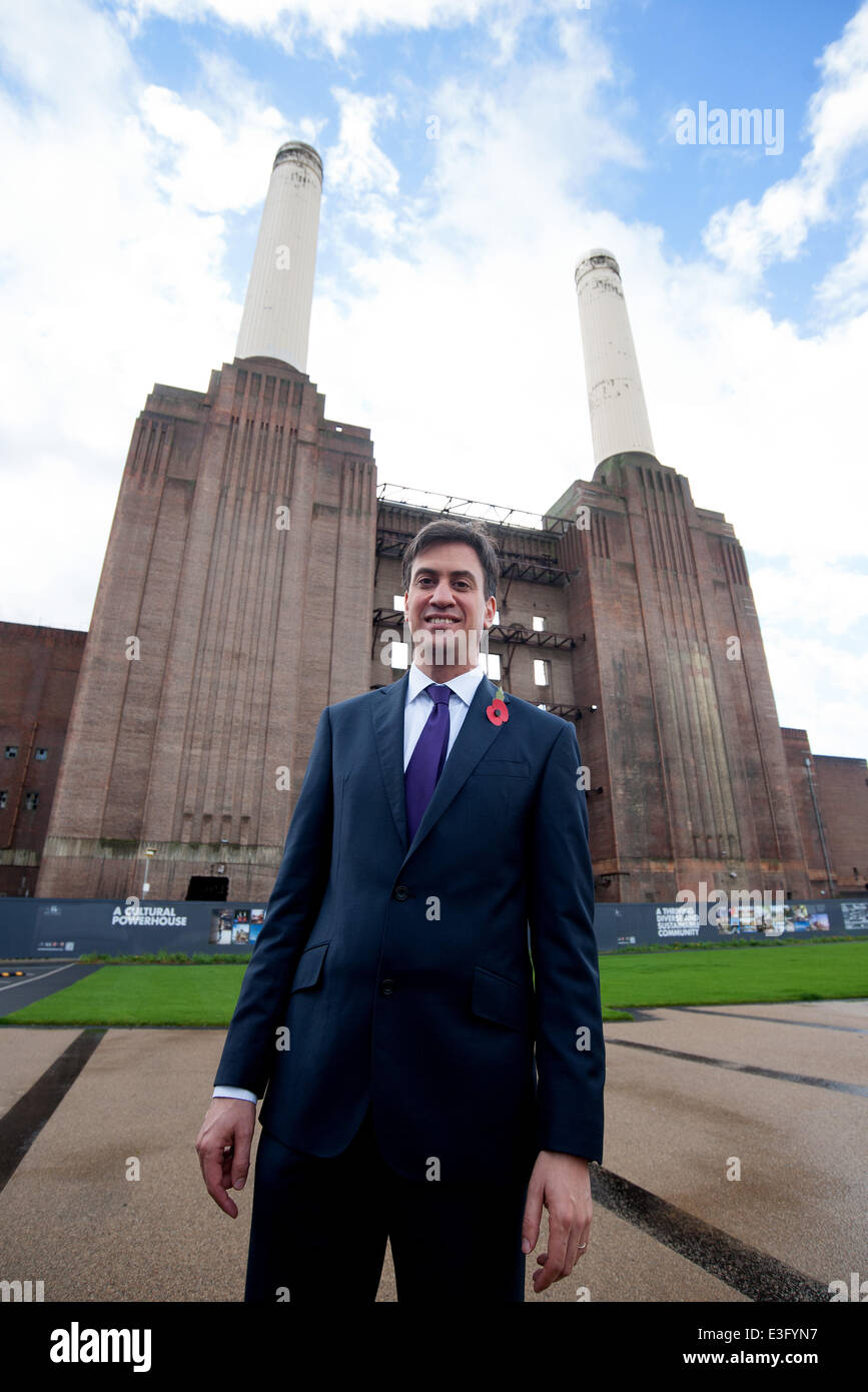 Labour Party leader delivers a speech announcing plans for Make Work ...