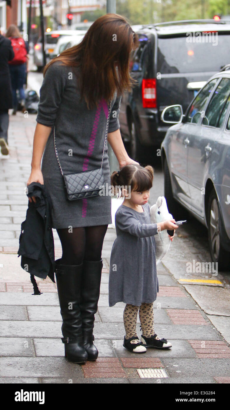 Myleene Klass and her daughter Hero out and about in central London ...